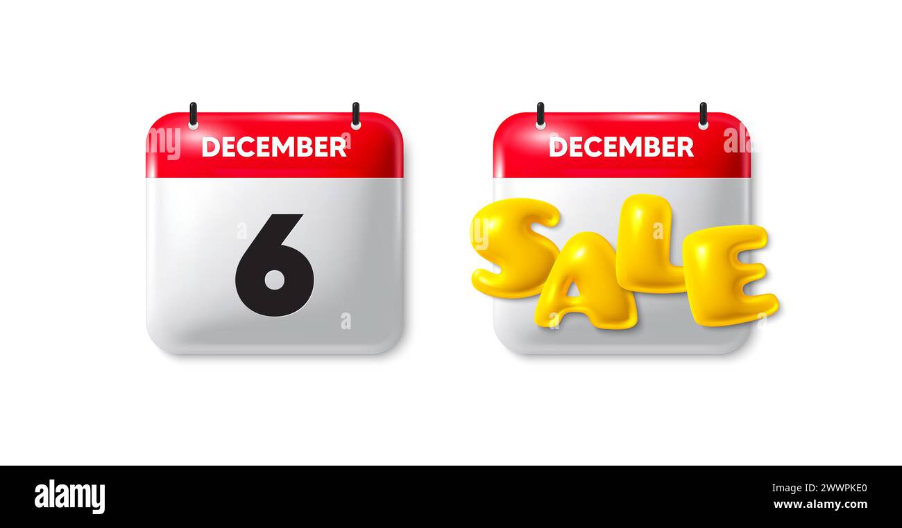 6th day of the month icon. Event schedule date. Calendar date sale 3d ...