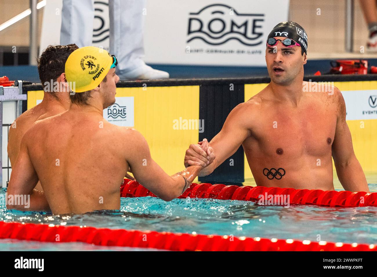Noe PONTI (SUI) and Michael ANDREW (USA), men 50m butterfly stroke ...