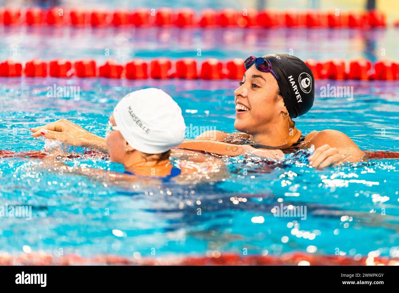 Mary Sophie HARVEY (CAN) and Marie WATTEL (FRA), women 100m butterfly ...
