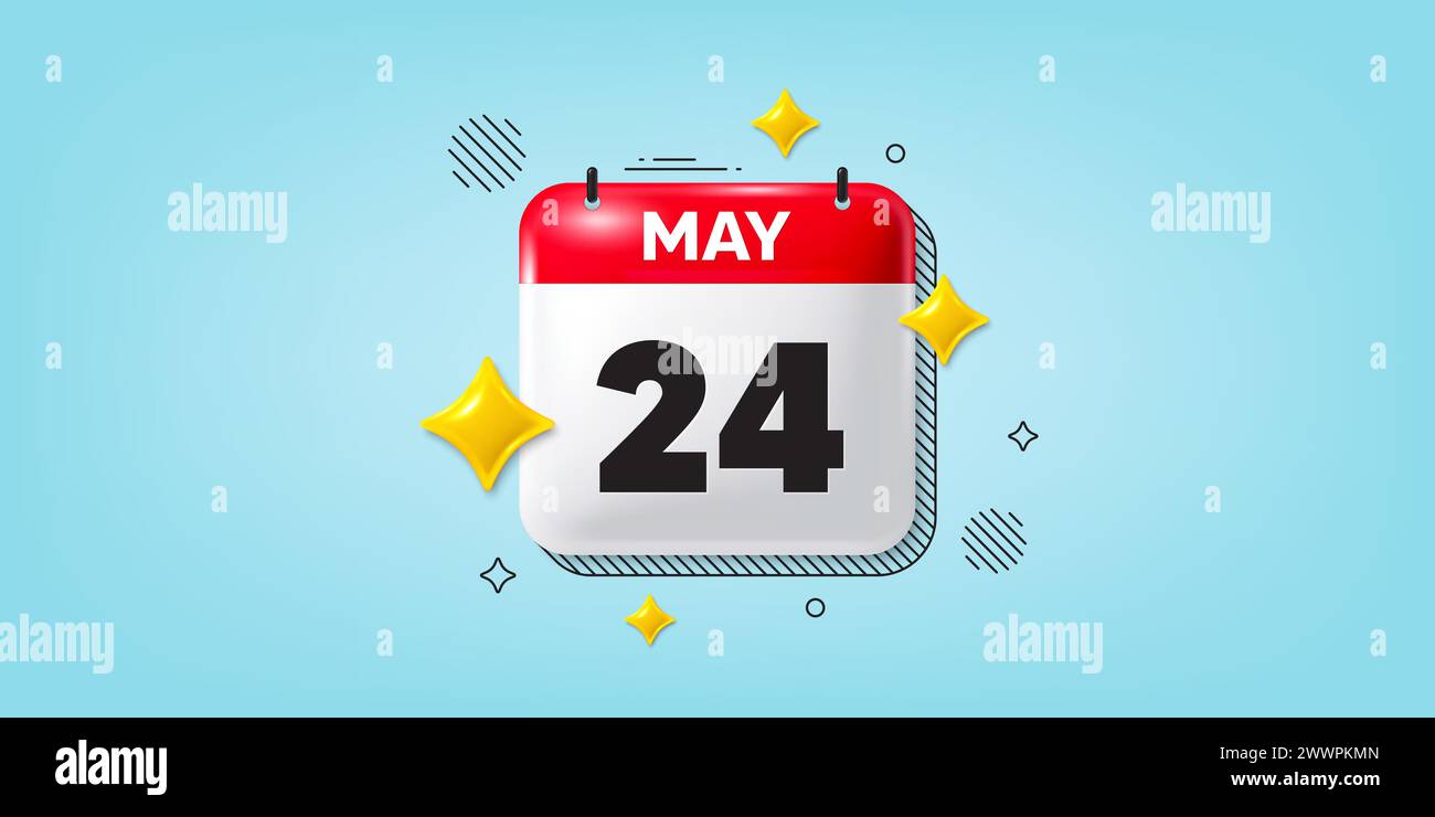24th day of the month icon. Event schedule date. Calendar date of May ...