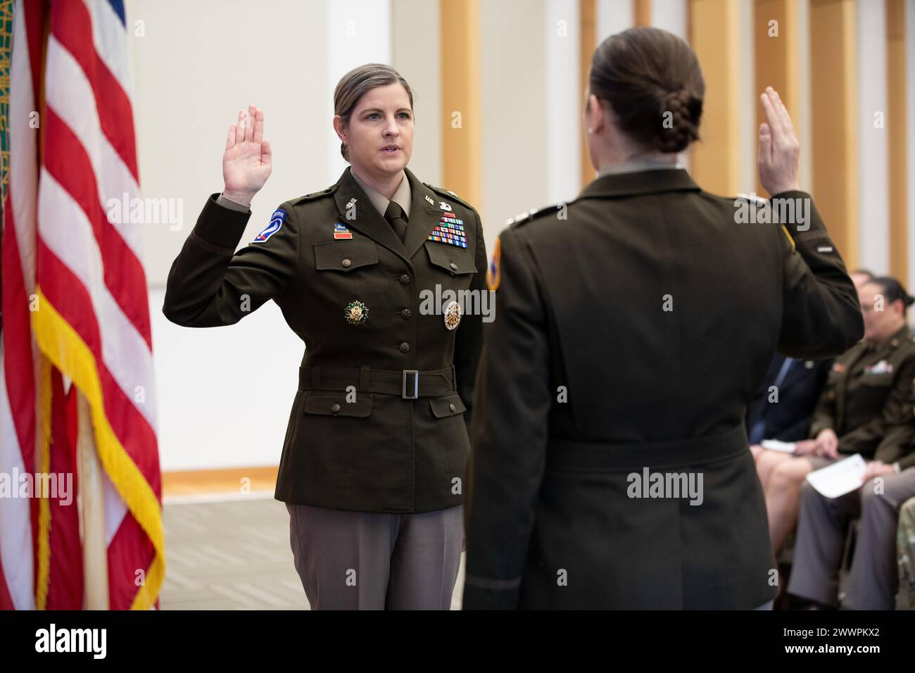 U.S. Army Reserve Maj. Gen Dustin Shulz (right), director of ...