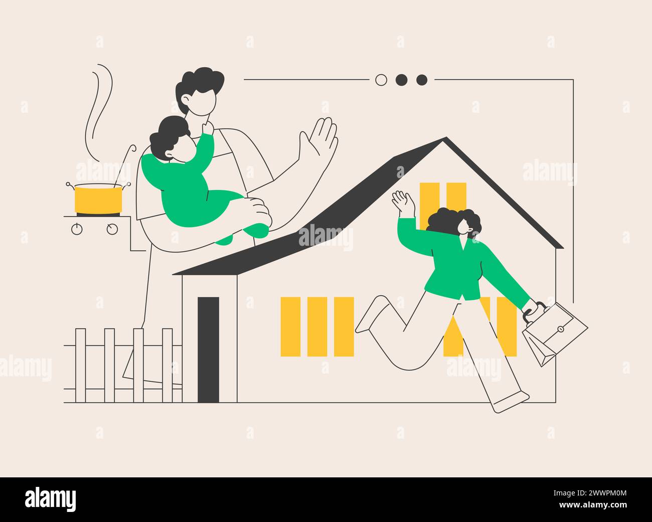 Stay-at-home dads abstract concept vector illustration Stock Vector ...