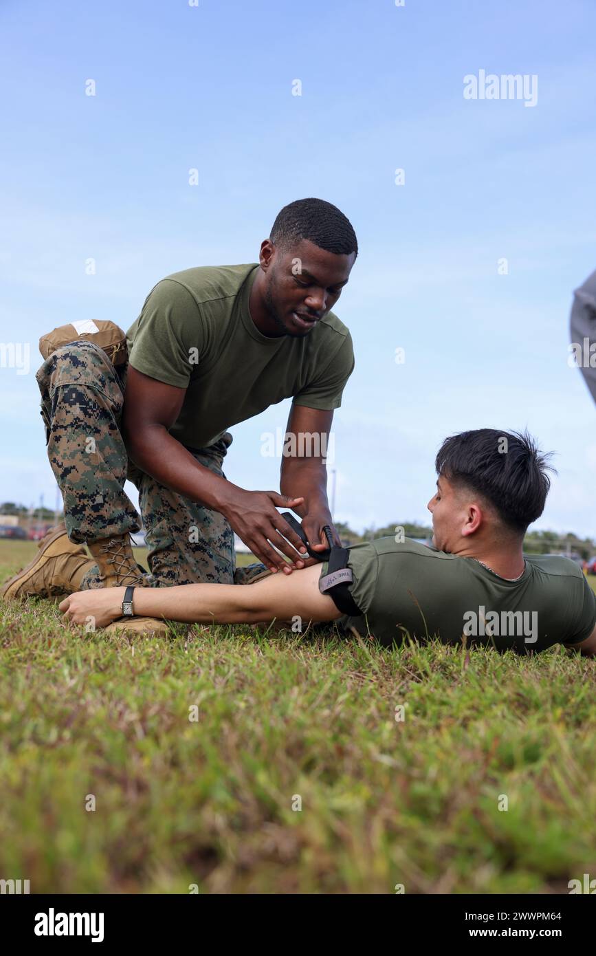 U.S. Marines Corps Sgt. Kendell Jones, the manpower clerk stationed on Marine Corps Base (MCB ...
