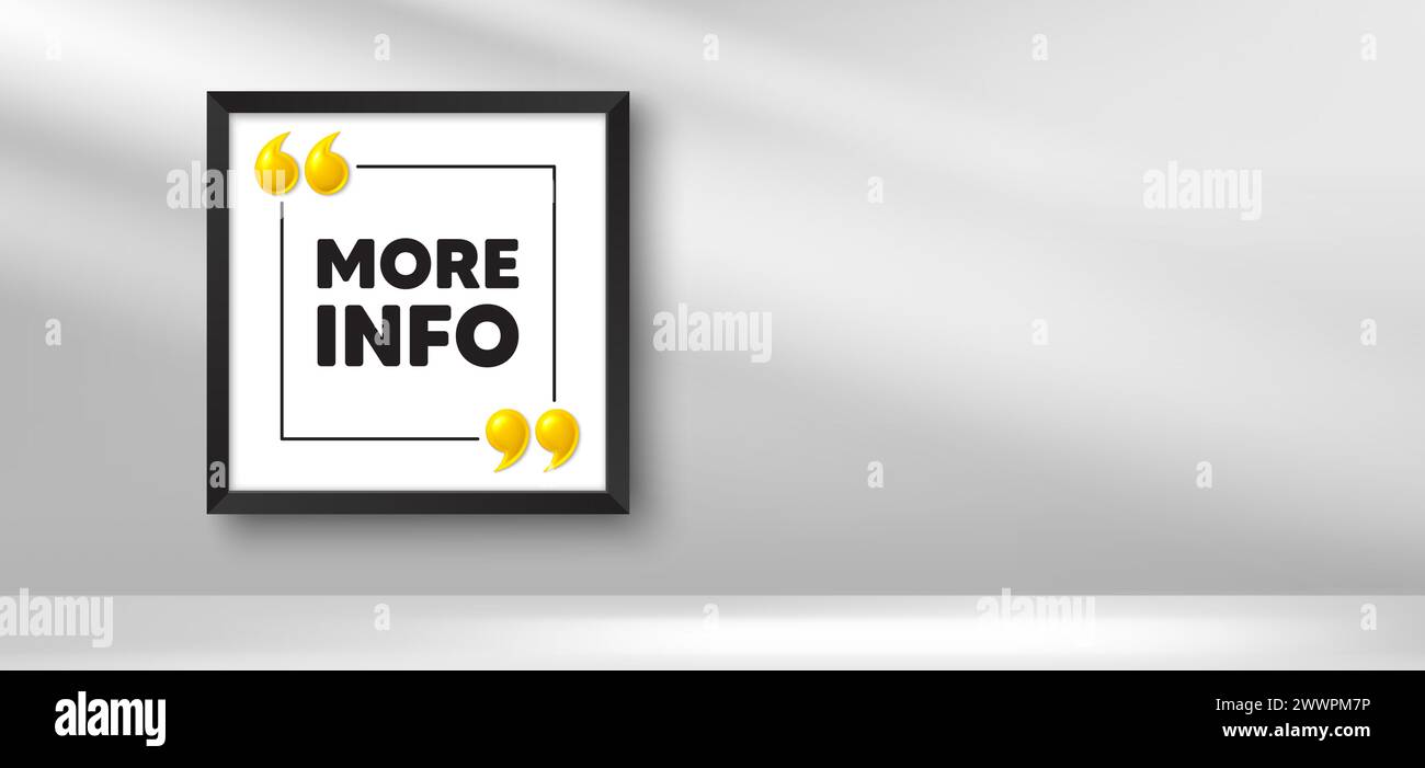 More info symbol. Navigation sign. Photo frame banner. Vector Stock ...