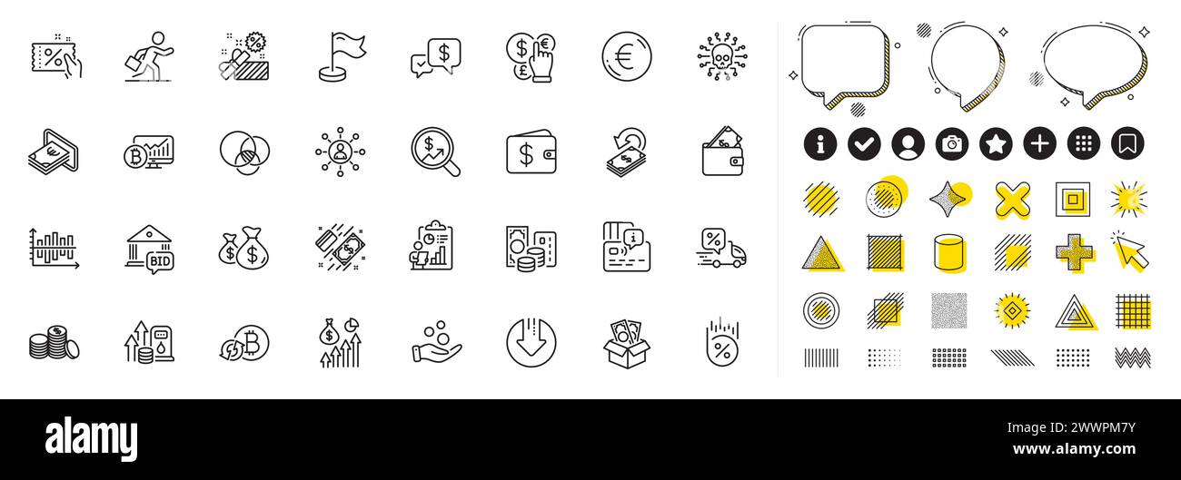 Set of Refresh bitcoin, Currency audit and Wallet line icons for web app. Pictogram icon Vector ...