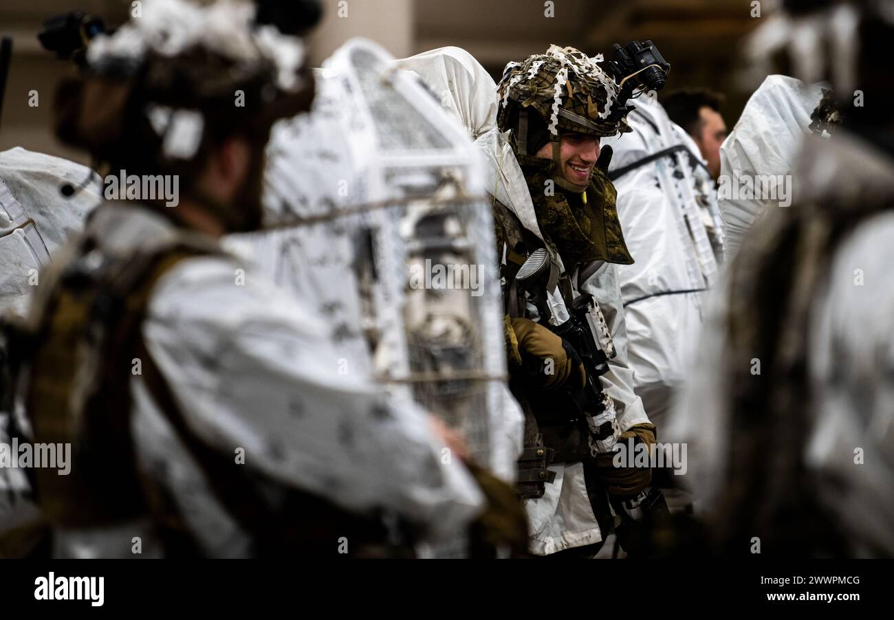 U.S. Army Soldier of 1st Infantry Brigade 11th Airborne Division waits ...