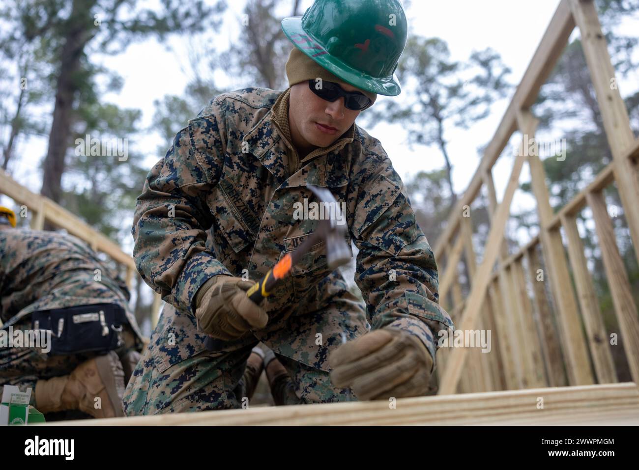 U.S. Marine Corps Lance Cpl. Gabriel Perezrigau, a combat engineer with ...