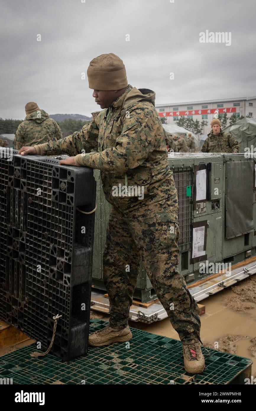 U.S. Marine Corps Cpl. Nickerson Jacques, an administrative clerk with ...