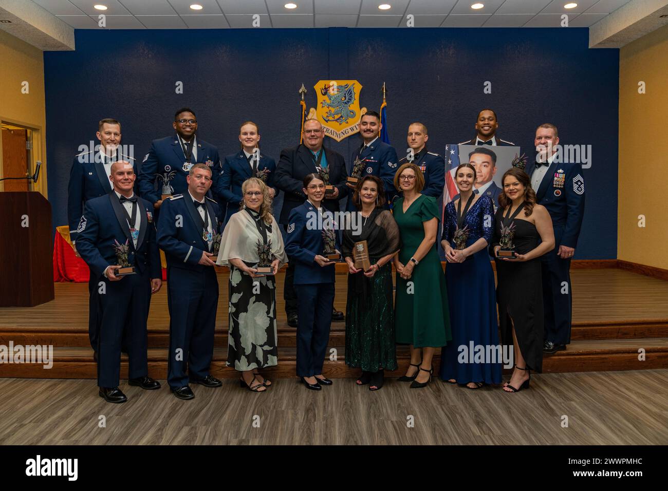 Winners of the 81st Training Wing’s 2023 Annual Awards Ceremony pose ...