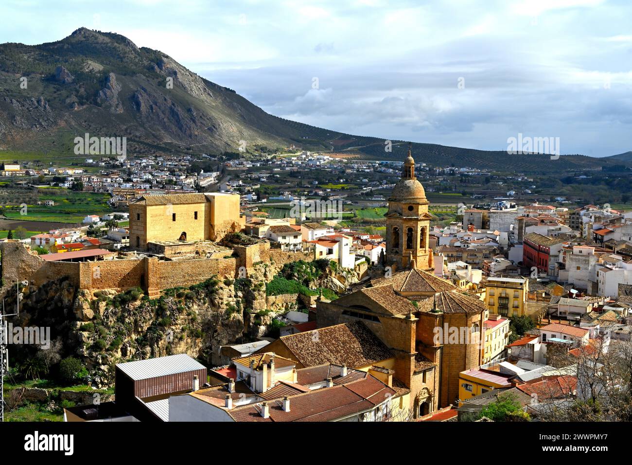 Overlooking the small town of Loja, formerly Loxa, Granada, southern ...