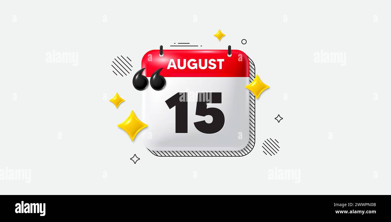 15 august calendar icon hi-res stock photography and images - Alamy