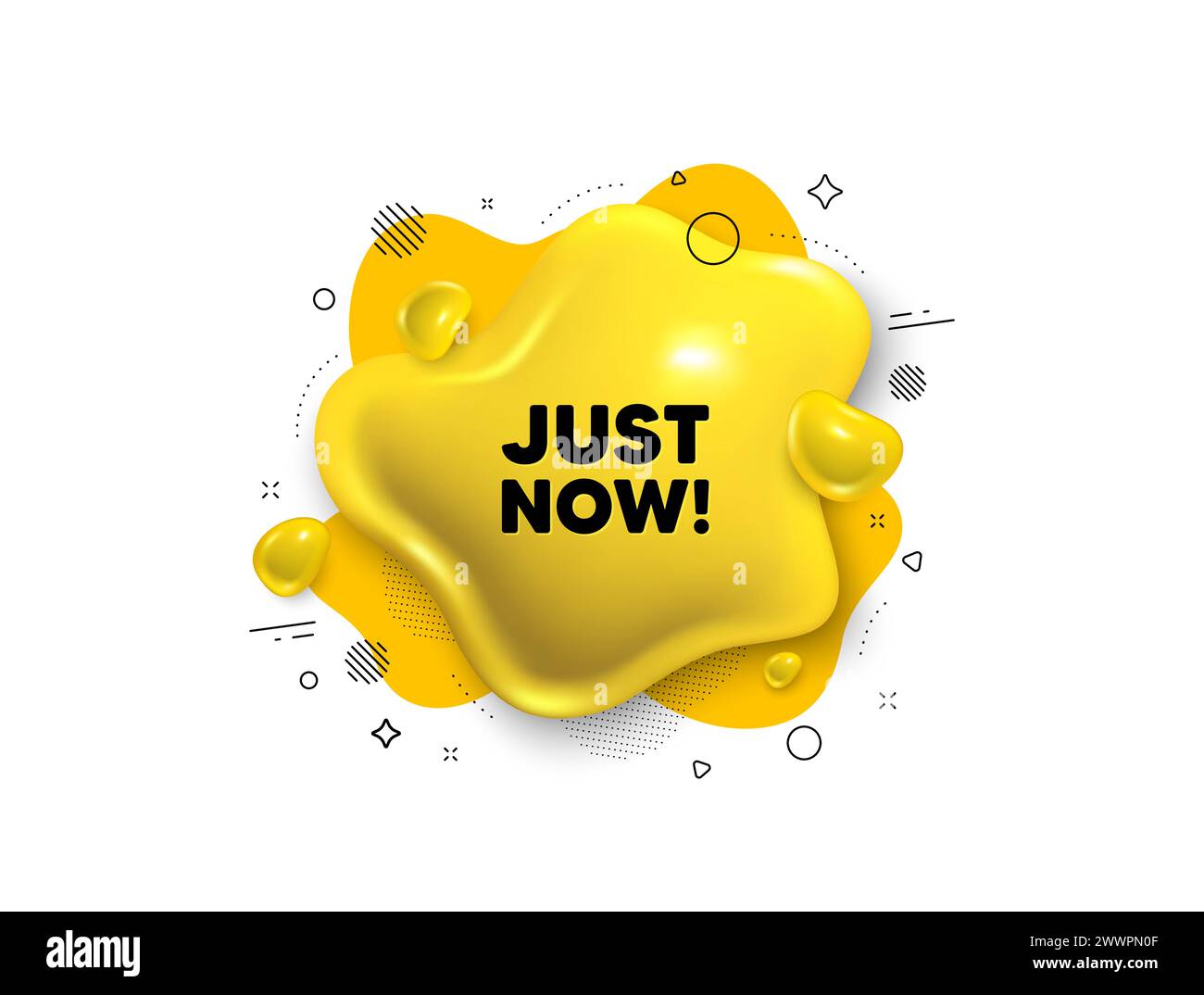 Just now symbol. Special offer sign. Abstract liquid 3d shape. Vector ...