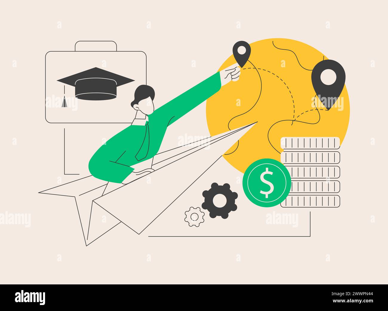 Brain drain abstract concept vector illustration Stock Vector Image ...