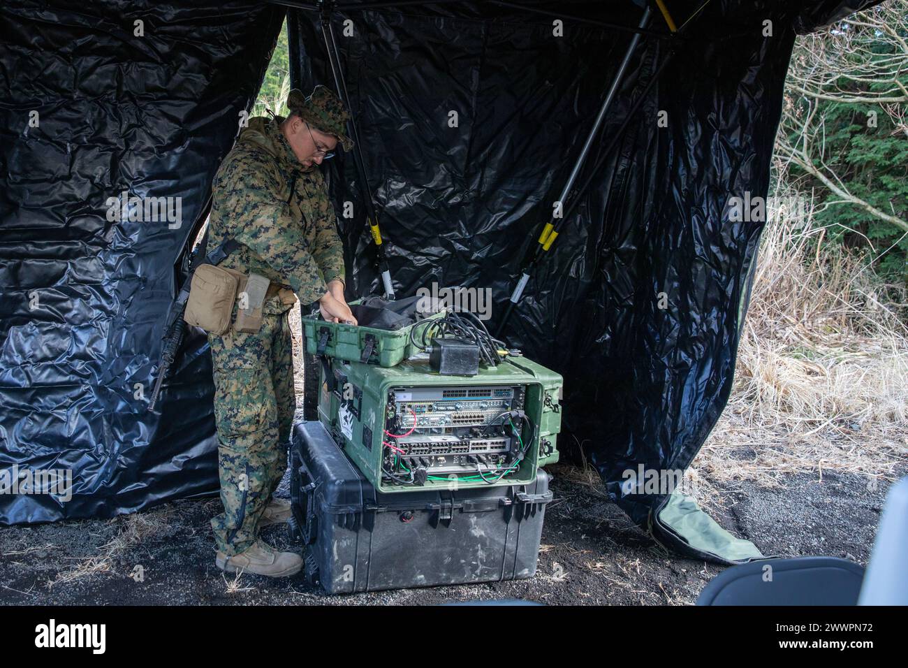 U.S. Marine Corps Sgt. Fernando Trejo, a network administrator with ...