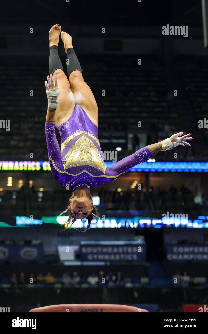 New Orleans, LA, USA. 23rd Mar, 2024. LSU's KJ Johnson competes on the ...