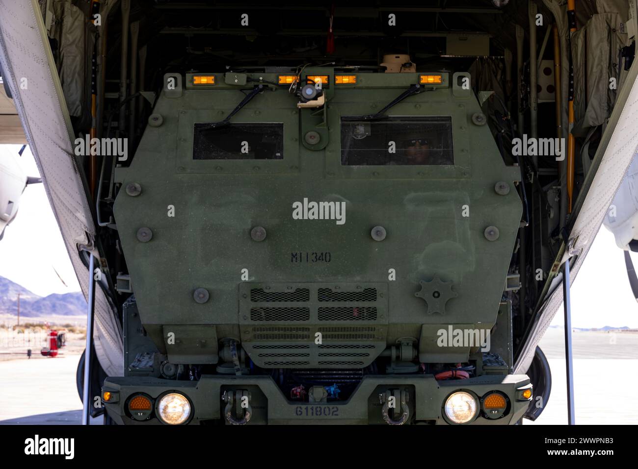 A U.S. Marine Corps M142 High Mobility Artillery Rocket System with 1st ...