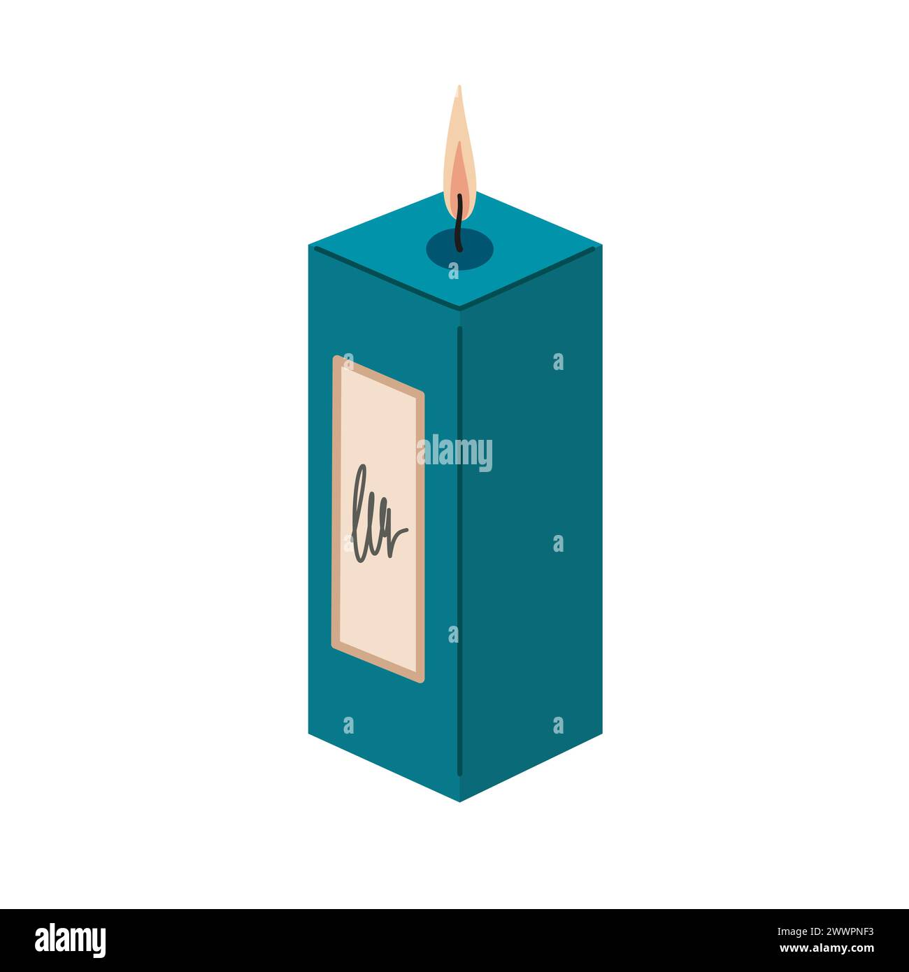 Aromatherapy candle with label sticker isolated on white background ...