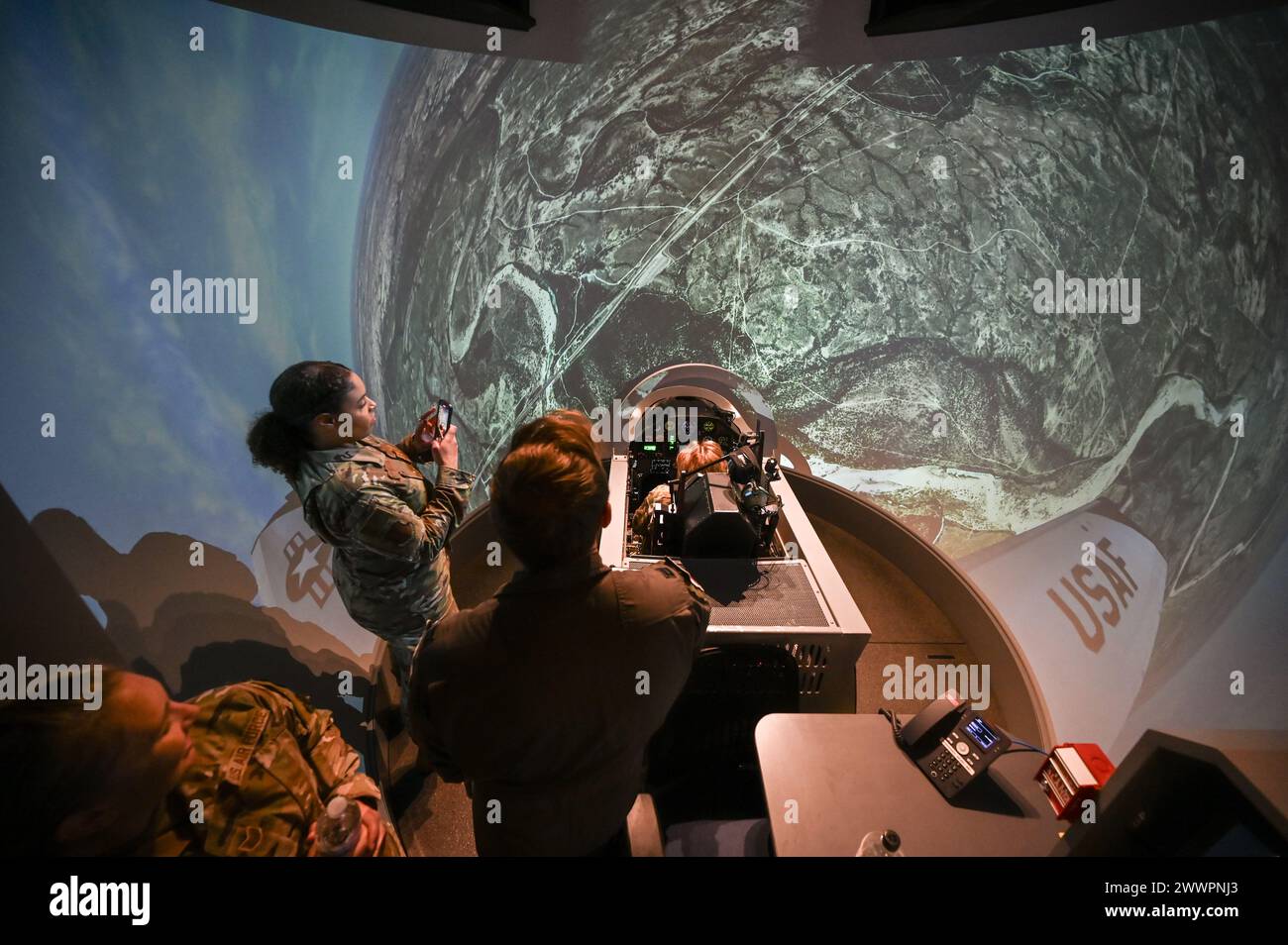 U.S. Air Force Col. Angelina Maguinness (middle), 17th Training Wing ...