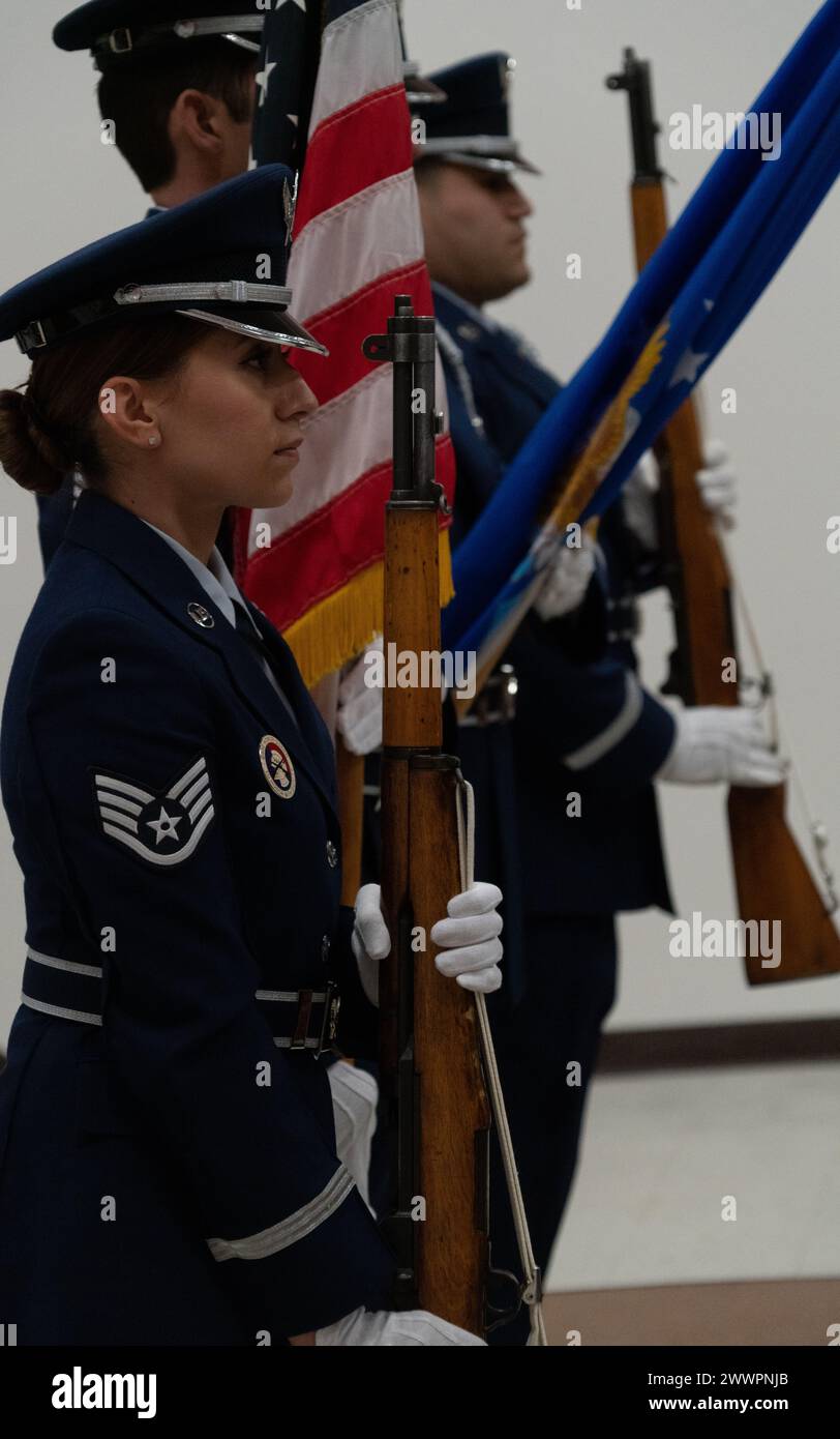 U.S. Air National Guard 146th Airlift Wing (146AW) Honor Guard performs ...