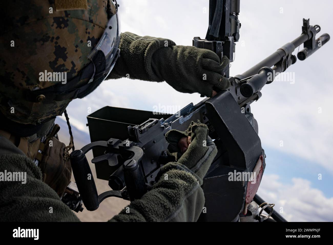 U.S. Marine Corps Cpl. Nicky Drury, a UH-1Y Venom crew chief with ...