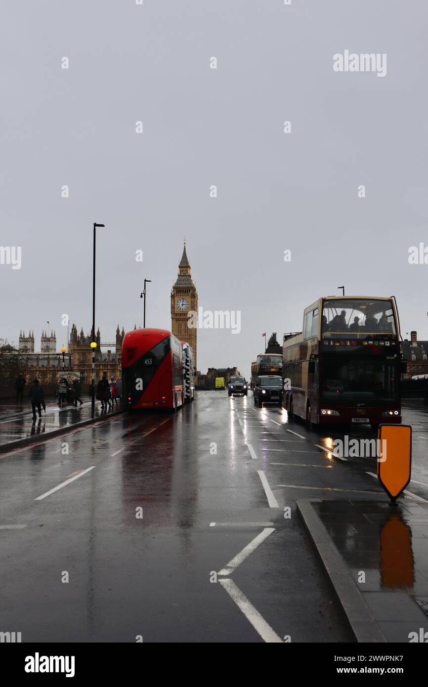 Gloomy London: Big Ben in the Rain, Street View, Wet Street, Travel ...