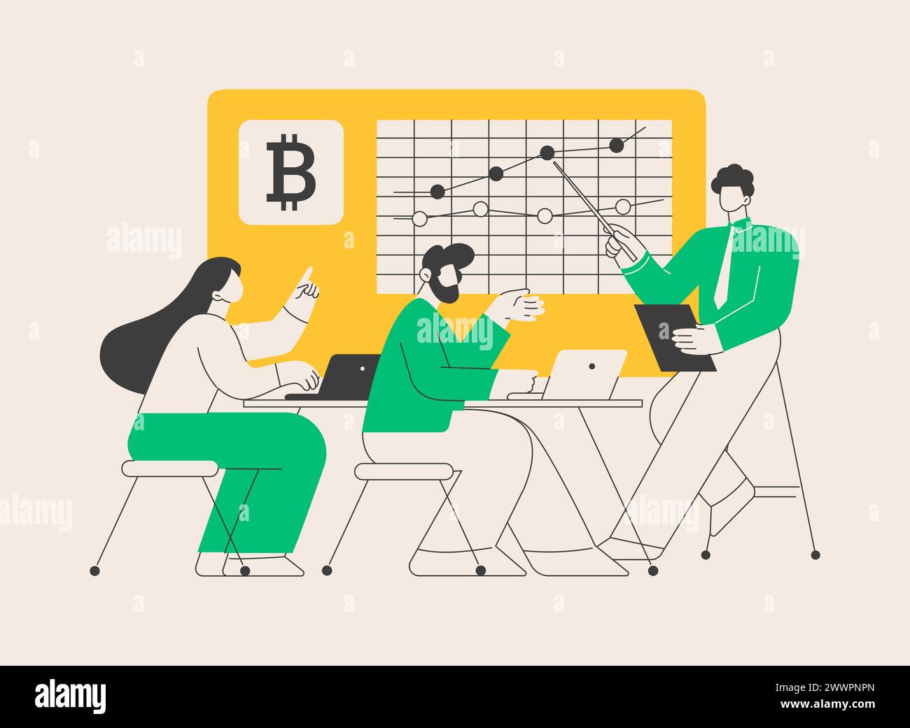 Cryptocurrency trading courses abstract concept vector illustration ...