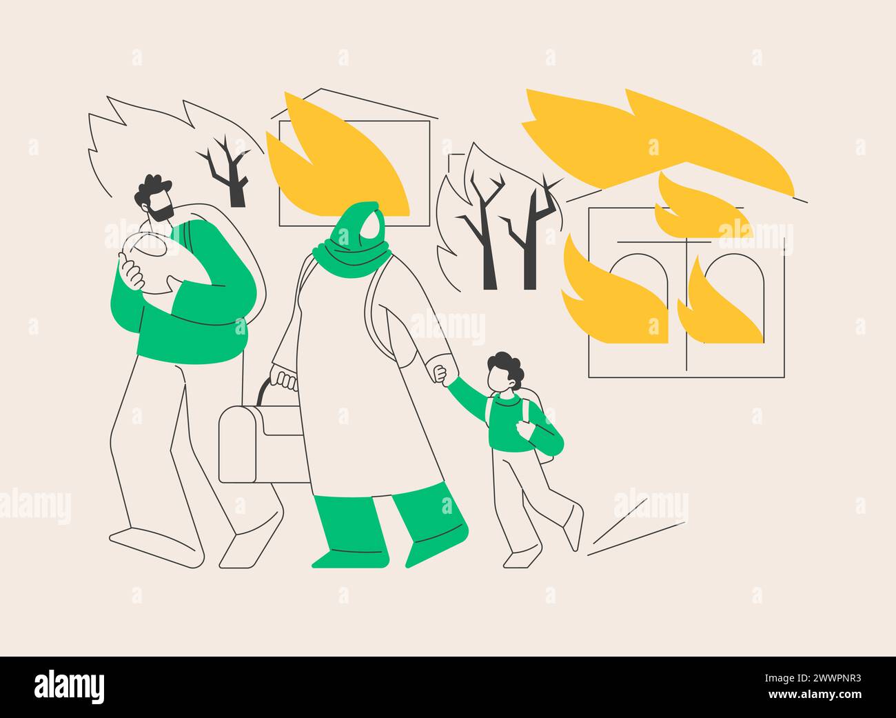 Forced migration abstract concept vector illustration Stock Vector ...