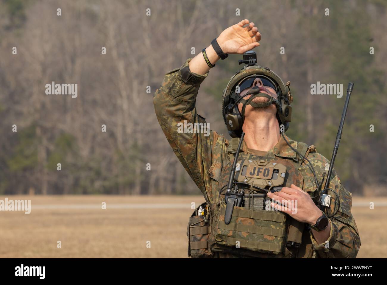 A German soldier with the 6th Battery, 345th Artillery Battalion ...