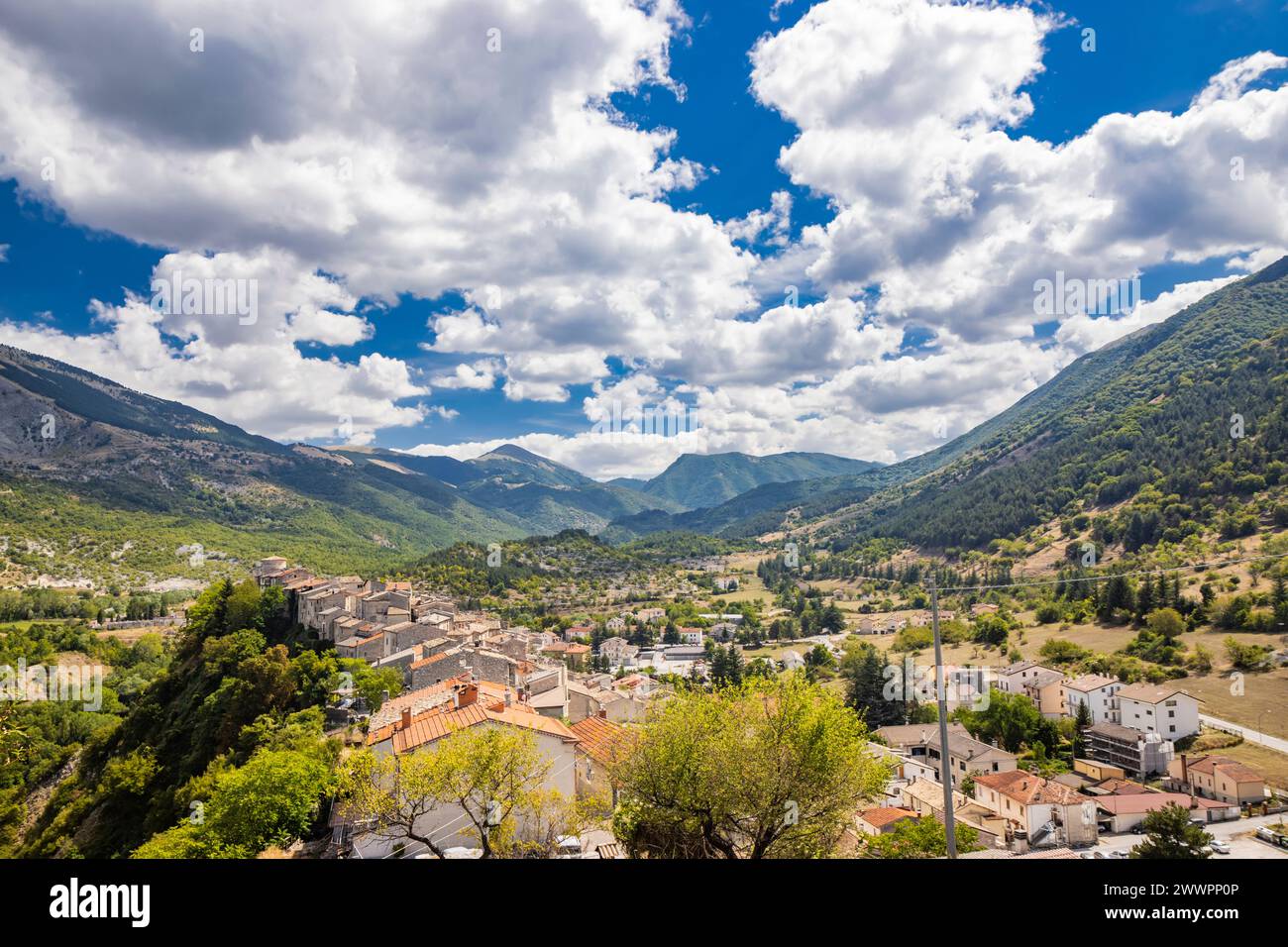 The beautiful village of Villalago, in the province of L'Aquila in ...