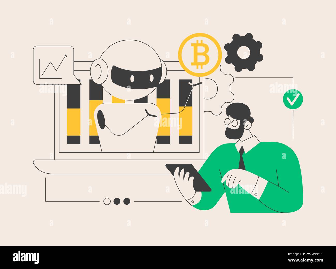 Crypto trading bot abstract concept vector illustration Stock Vector ...
