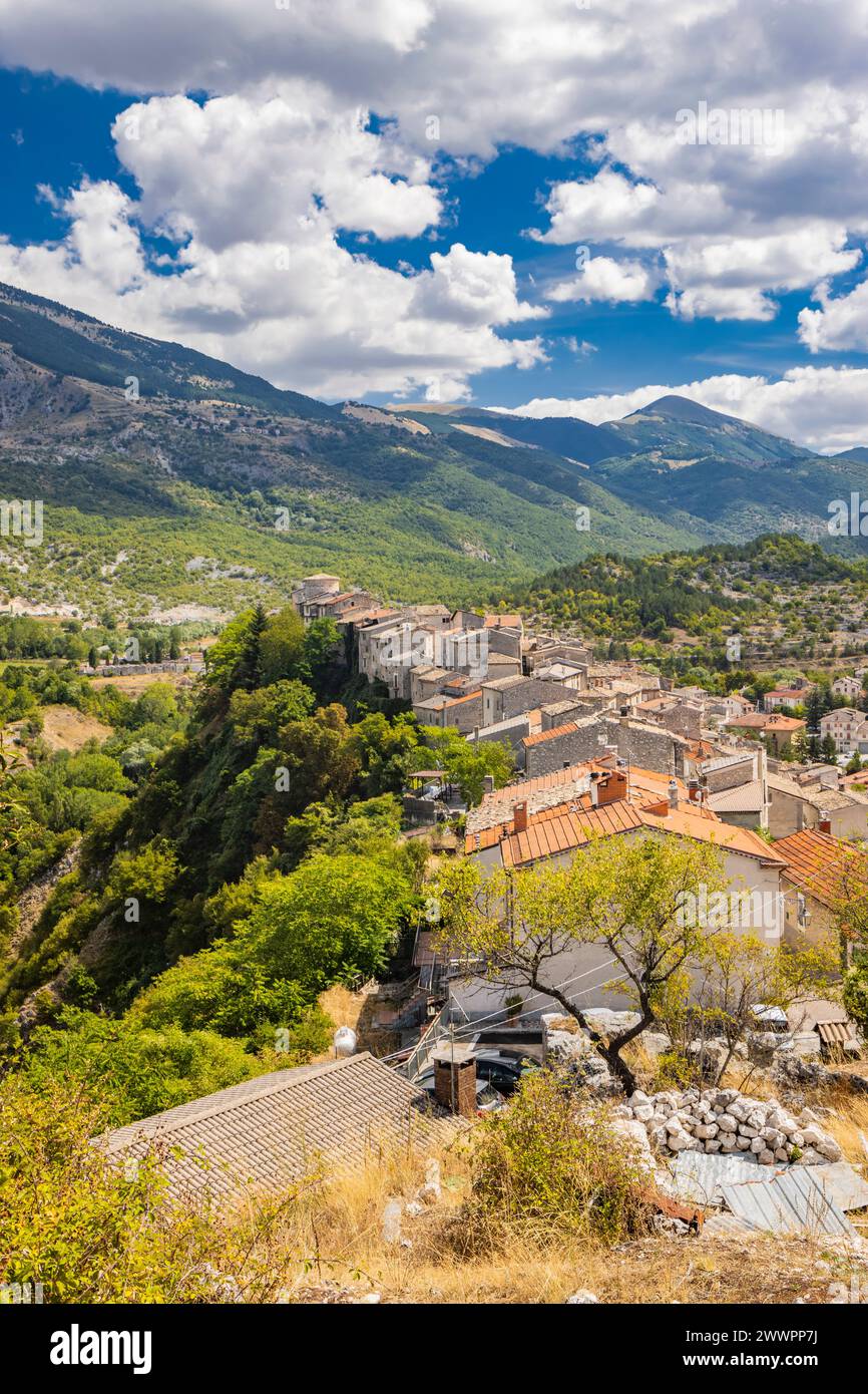 The beautiful village of Villalago, in the province of L'Aquila in ...