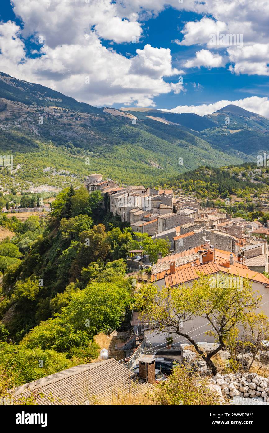 The beautiful village of Villalago, in the province of L'Aquila in ...