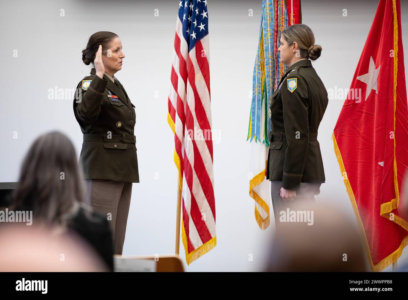 U.S. Army Reserve Maj. Gen Dustin Shulz (left), director of ...