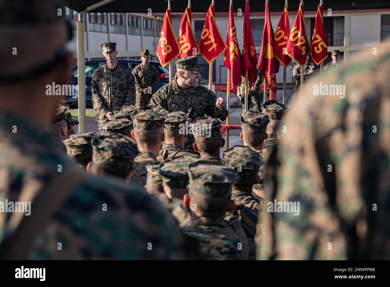 U.S. Marine Corps 1st Sgt. Fernando Fuentes, the company first sergeant ...