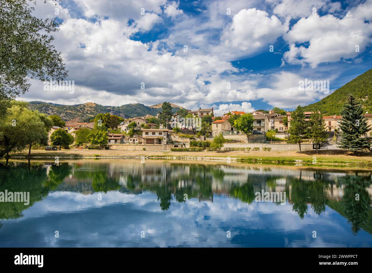 The beautiful village of Villalago, in the province of L'Aquila in ...
