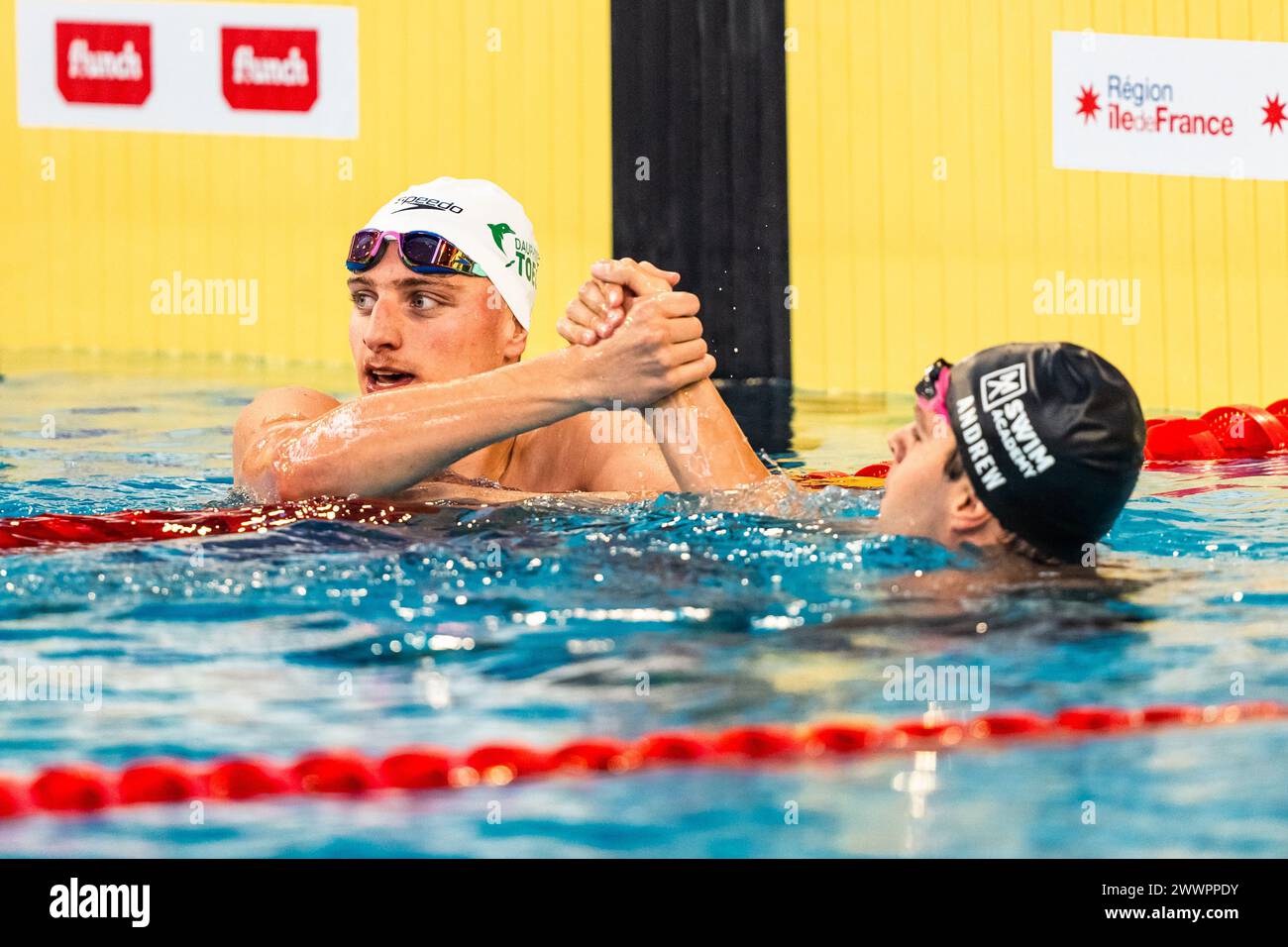 Michael ANDREW (USA) and Lucien VERGENS (FRA), men 100m breaststroke ...
