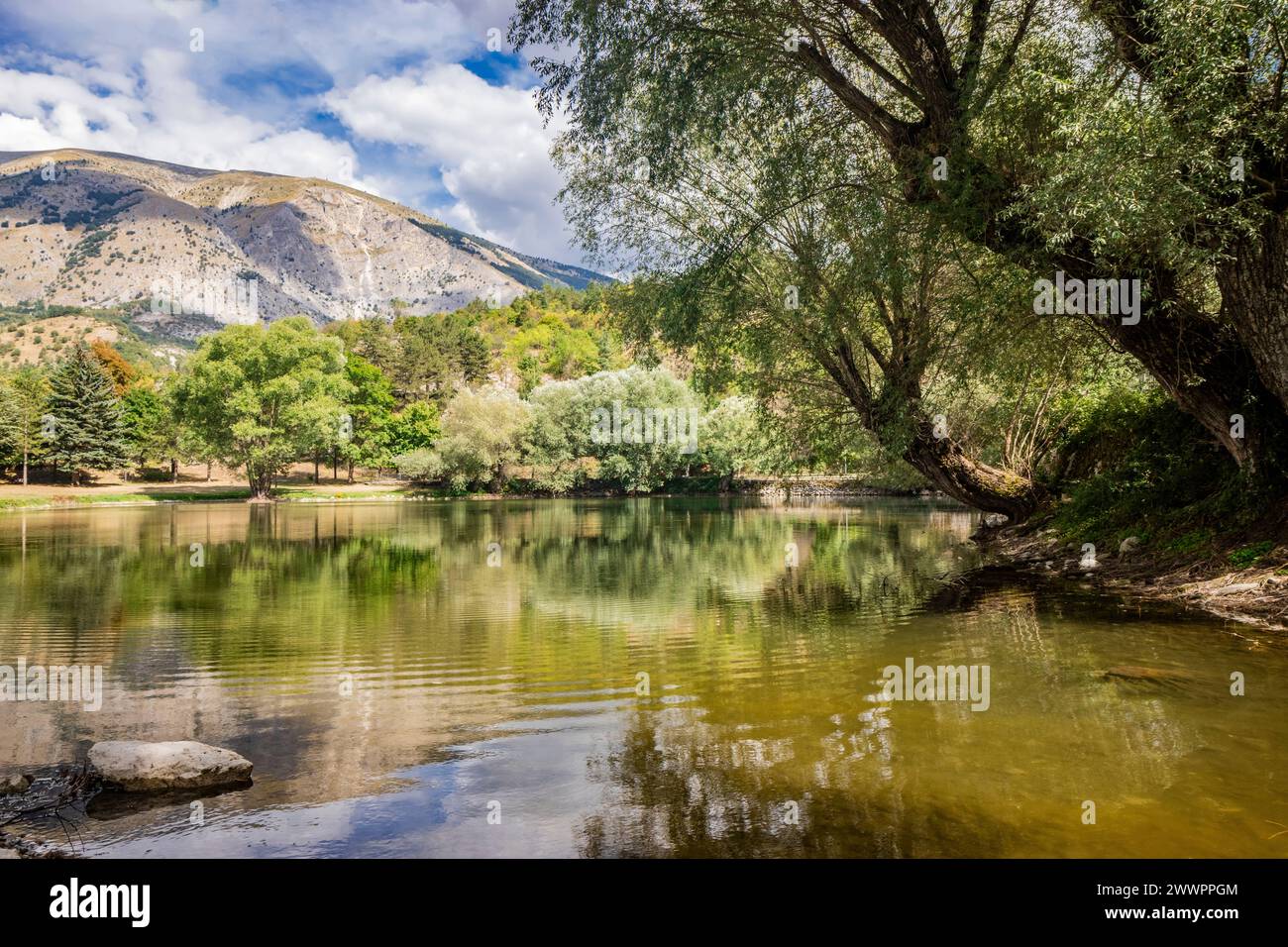 The beautiful village of Villalago, in the province of L'Aquila in ...