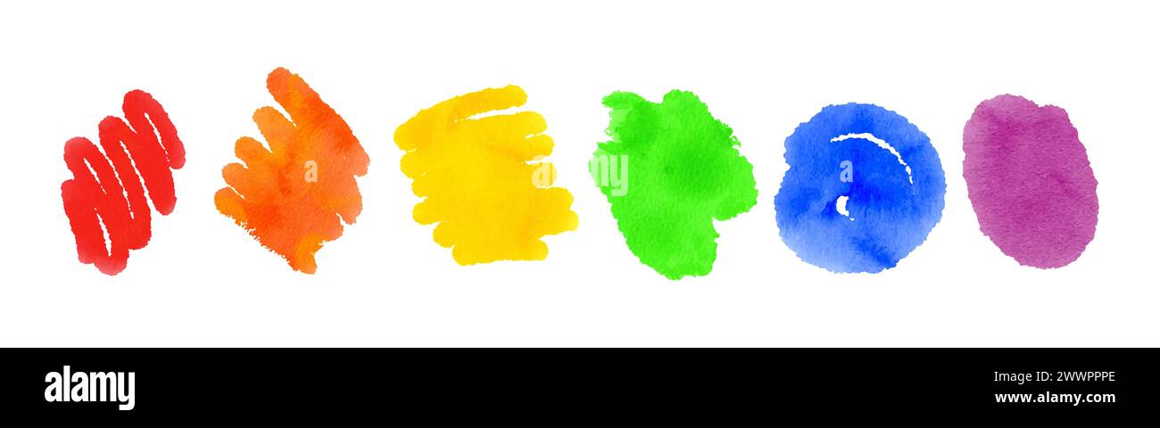 Collection of bright watercolor spots, lines Stock Vector Image & Art ...