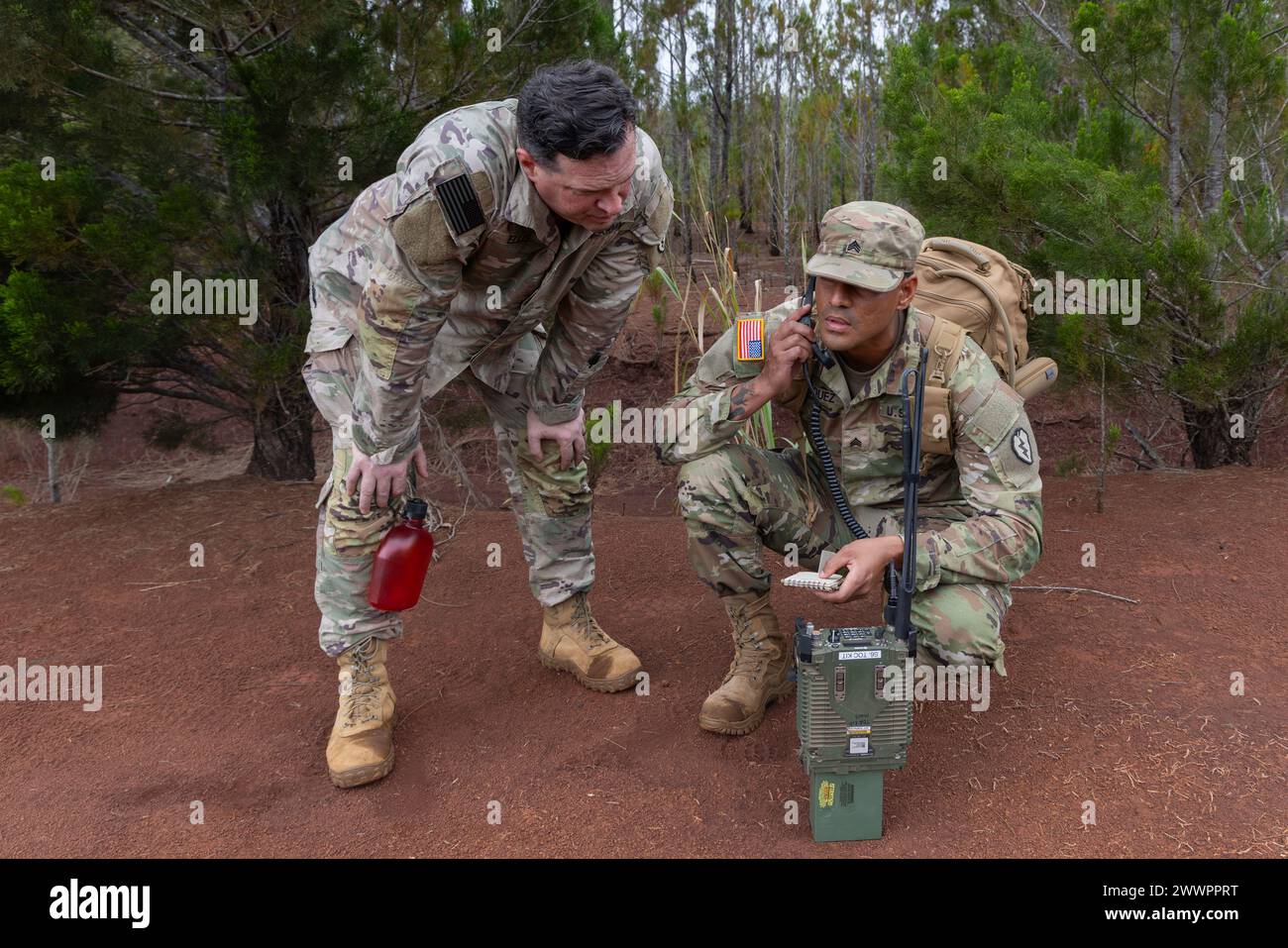 U.S. Army Chaplain Capt. Joshua Ellis and Sgt. Gionathan Vazquez, an ...