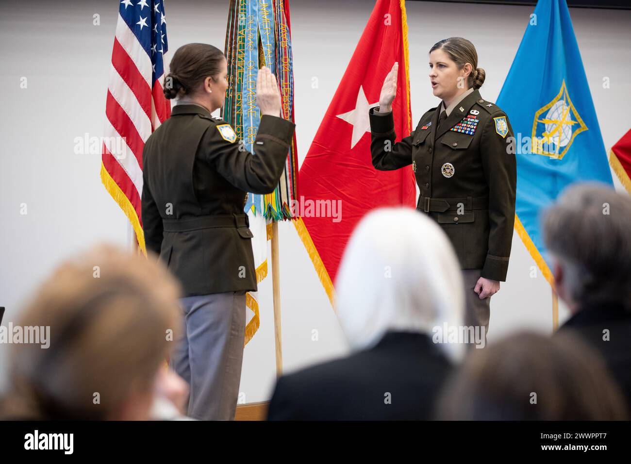 U.S. Army Reserve Maj. Gen Dustin Shulz (left), director of ...