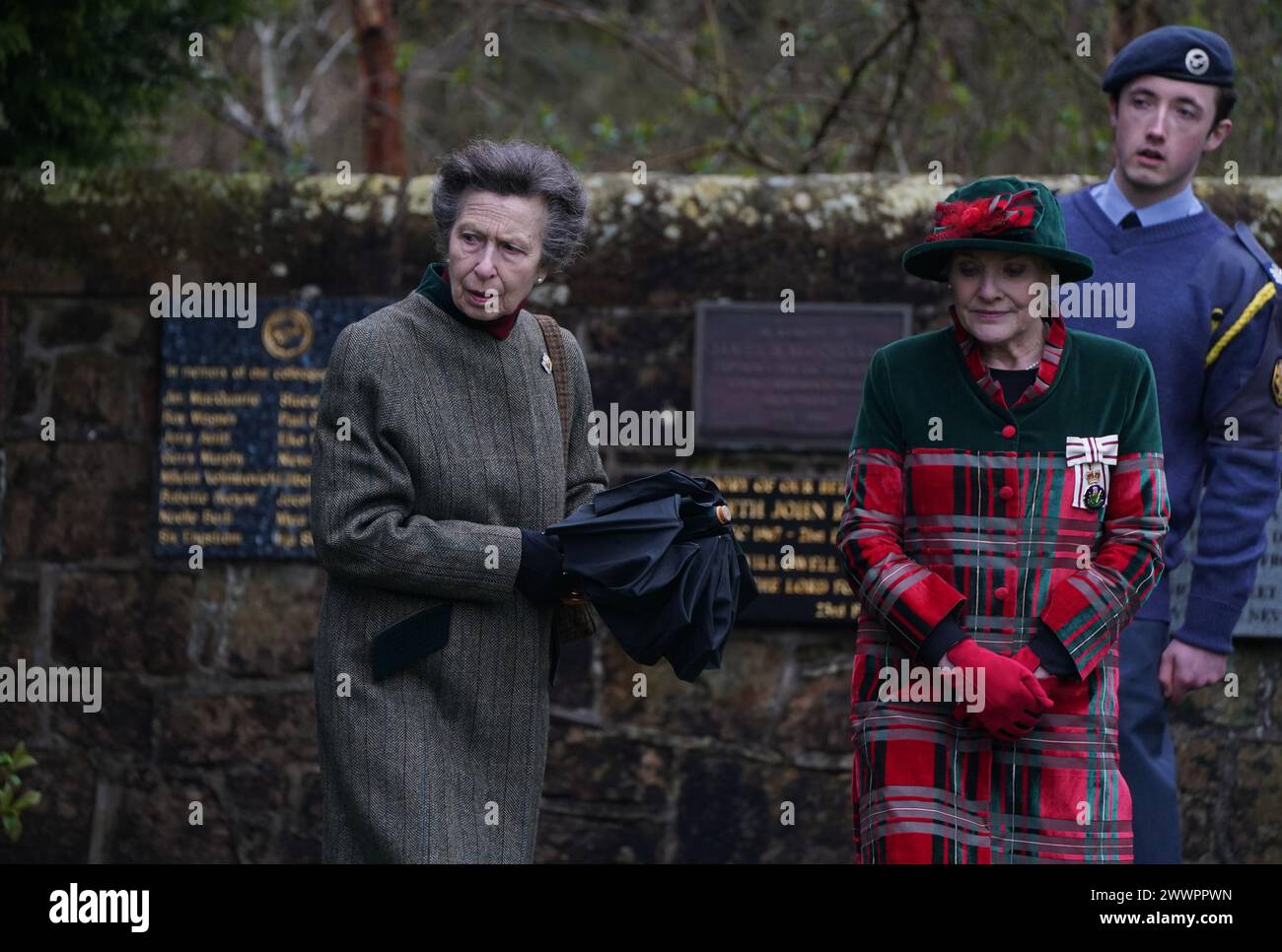 The Princess Royal lays a wreath at the Lockerbie Air Disaster Memorial ...