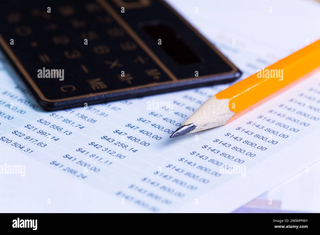 Graphs and Calculator Stock Photo - Alamy