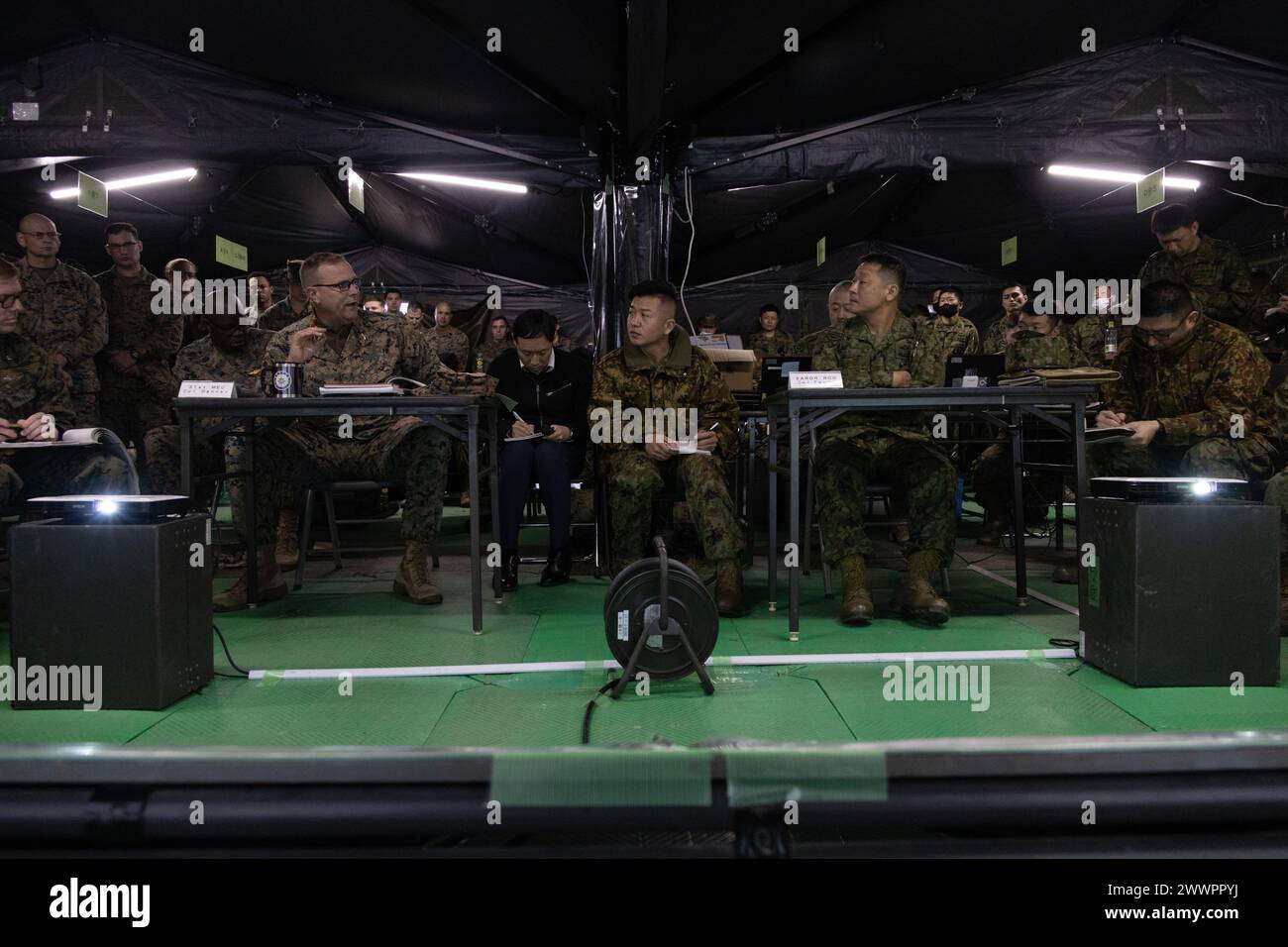 U.S. Marine Corps Col. Matthew Danner, left, the commanding officer of ...