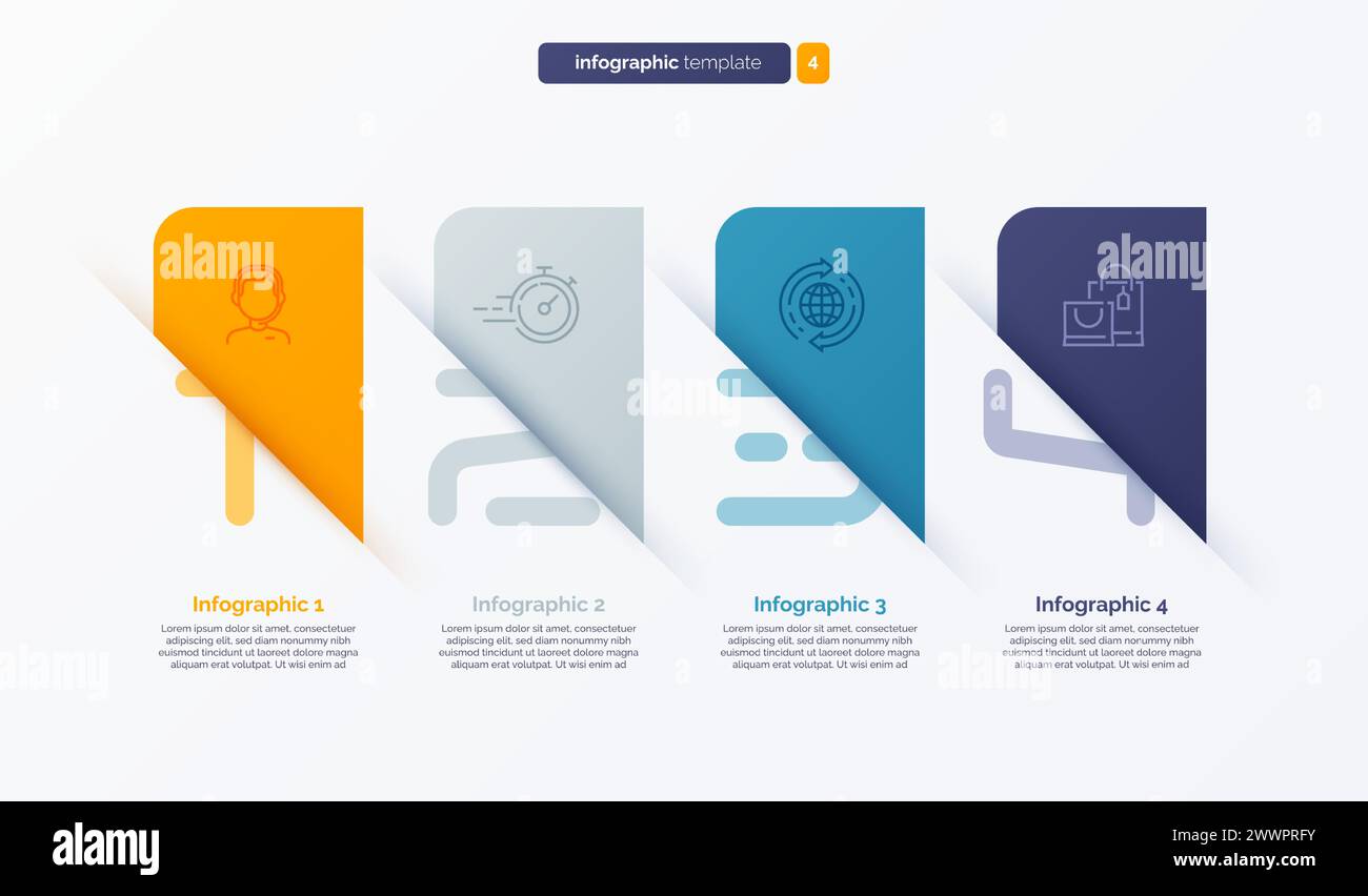 Vector number infographic template composed of 4 labels Stock Vector ...
