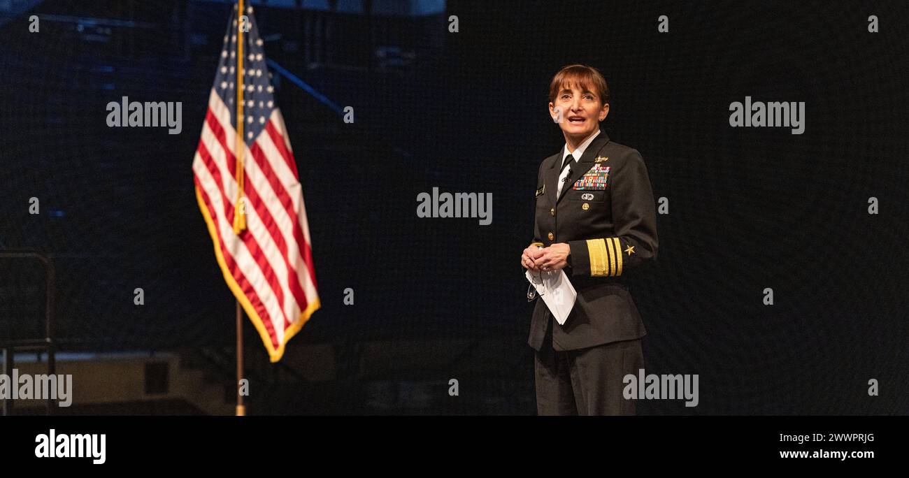 ANNAPOLIS, Md. (Feb 29, 2024) U.S. Naval Academy Superintendent, Vice Adm. Yvette M. Davids ...