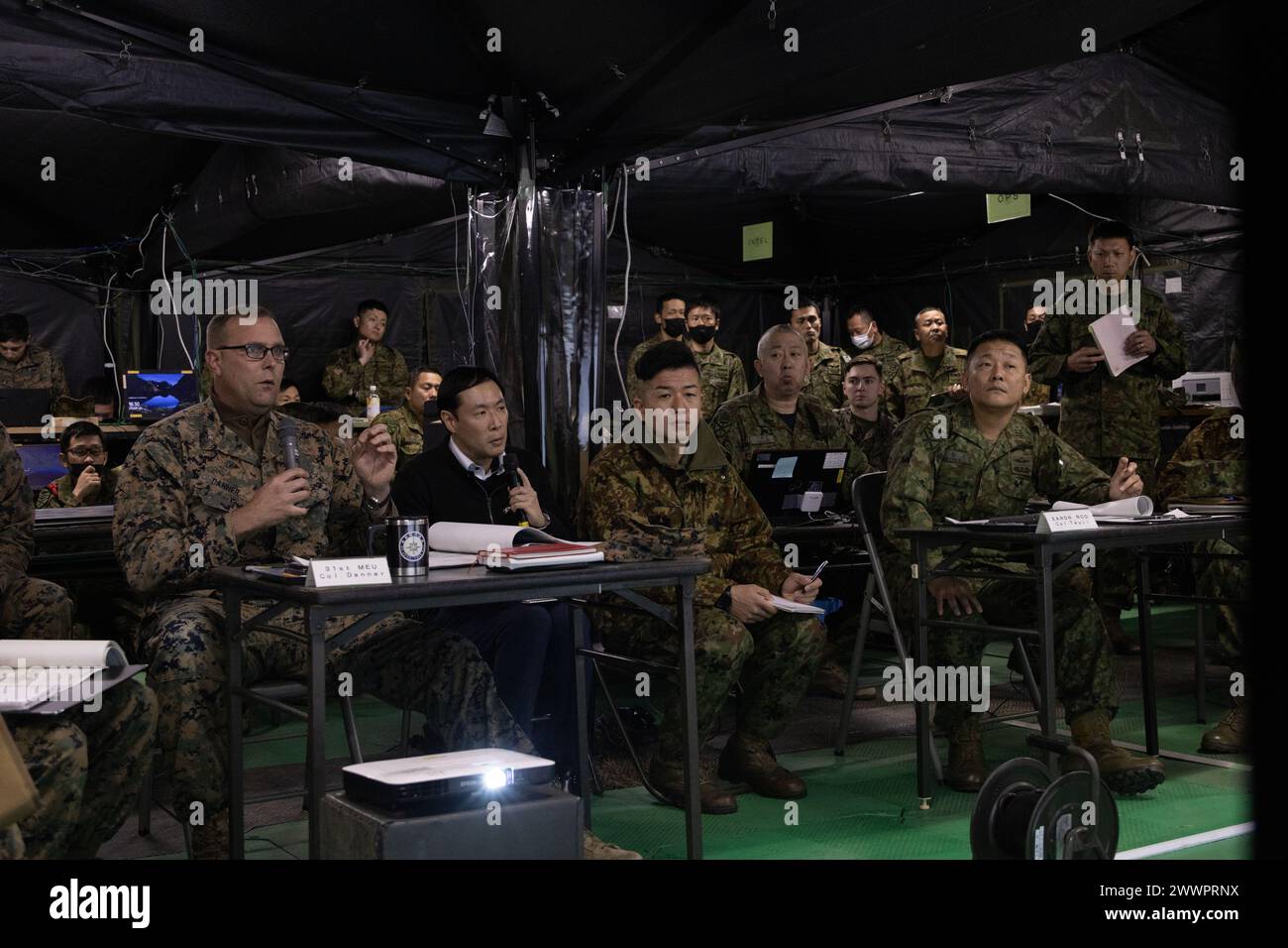 U.S. Marine Corps Col. Matthew Danner, left, the commanding officer of ...