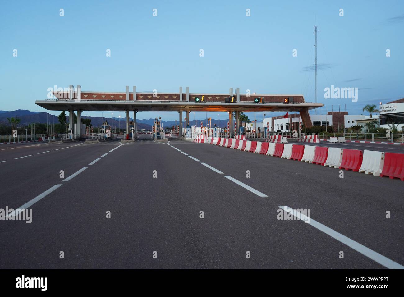 A checkpoint on a highway in Morocco Stock Photo - Alamy