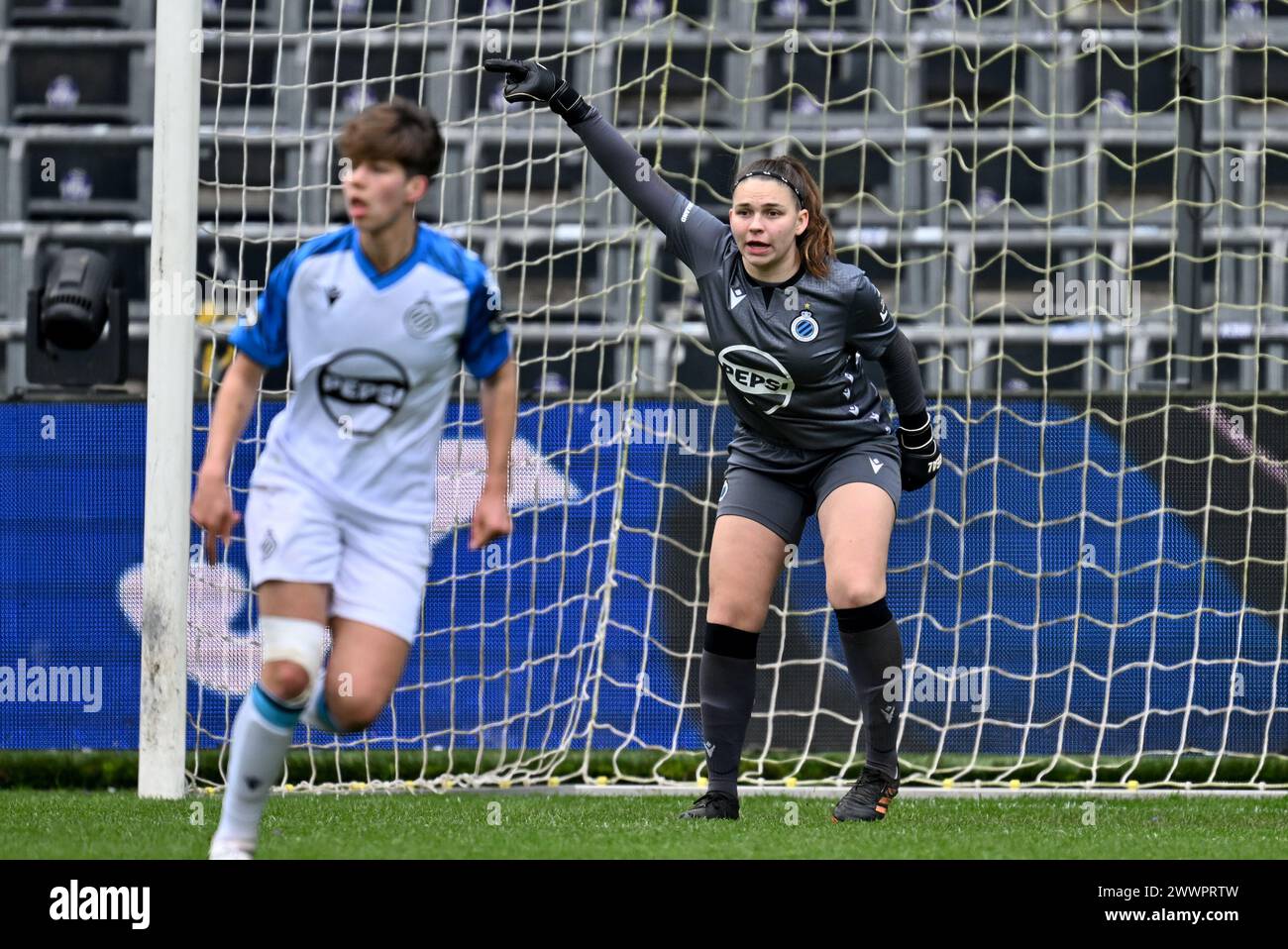 goalkeeper Jorijn Covent (87) of Club YLA pictured during a female ...