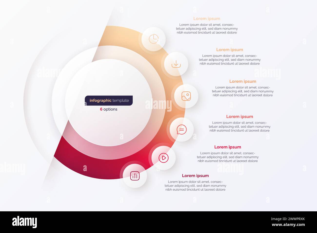 Vectro gradient six option cycle infographic chart Stock Vector Image ...