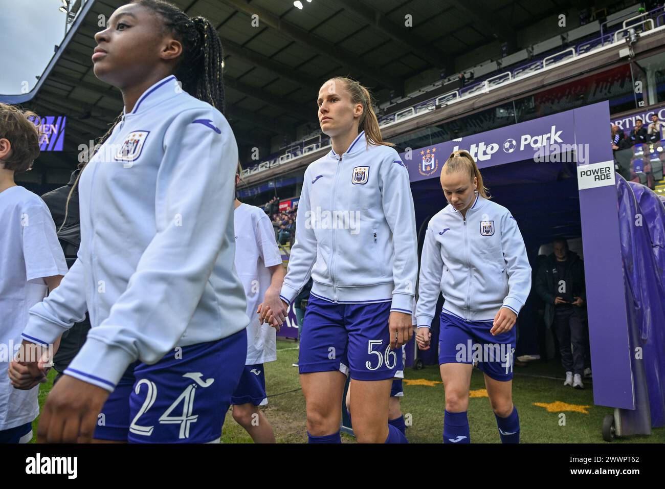 Anderlecht, Belgium. 23rd Mar, 2024. Juliette Vidal (56) of Anderlecht ...